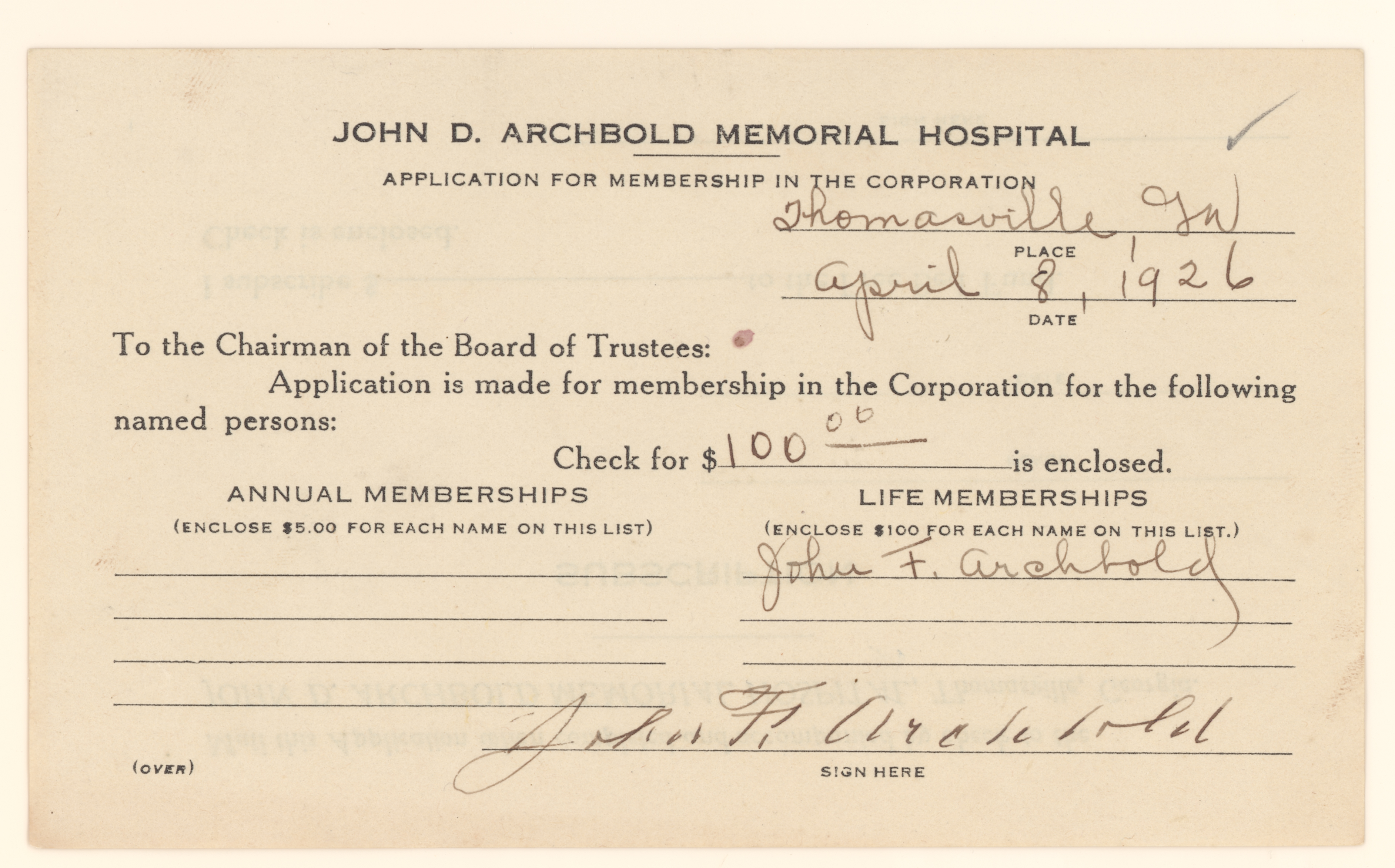 Today in Archbold History: Original Charter Granted for Archbold ...