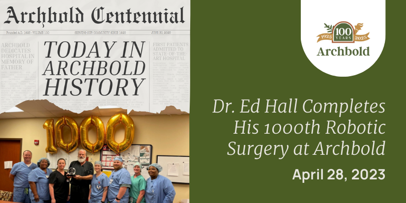 Today in Archbold History: Dr. Ed Hall Completes His 1000th Robotic ...